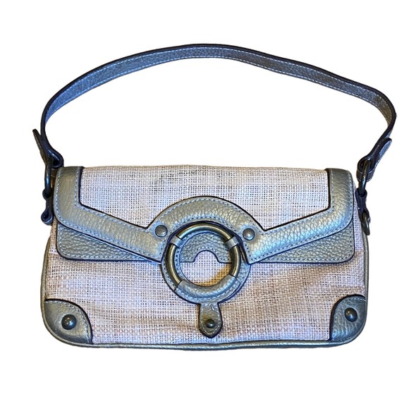 J. Crew | Bags | J Crew Small Straw Leather Hand Shoulder Bag Y2k Purse ...